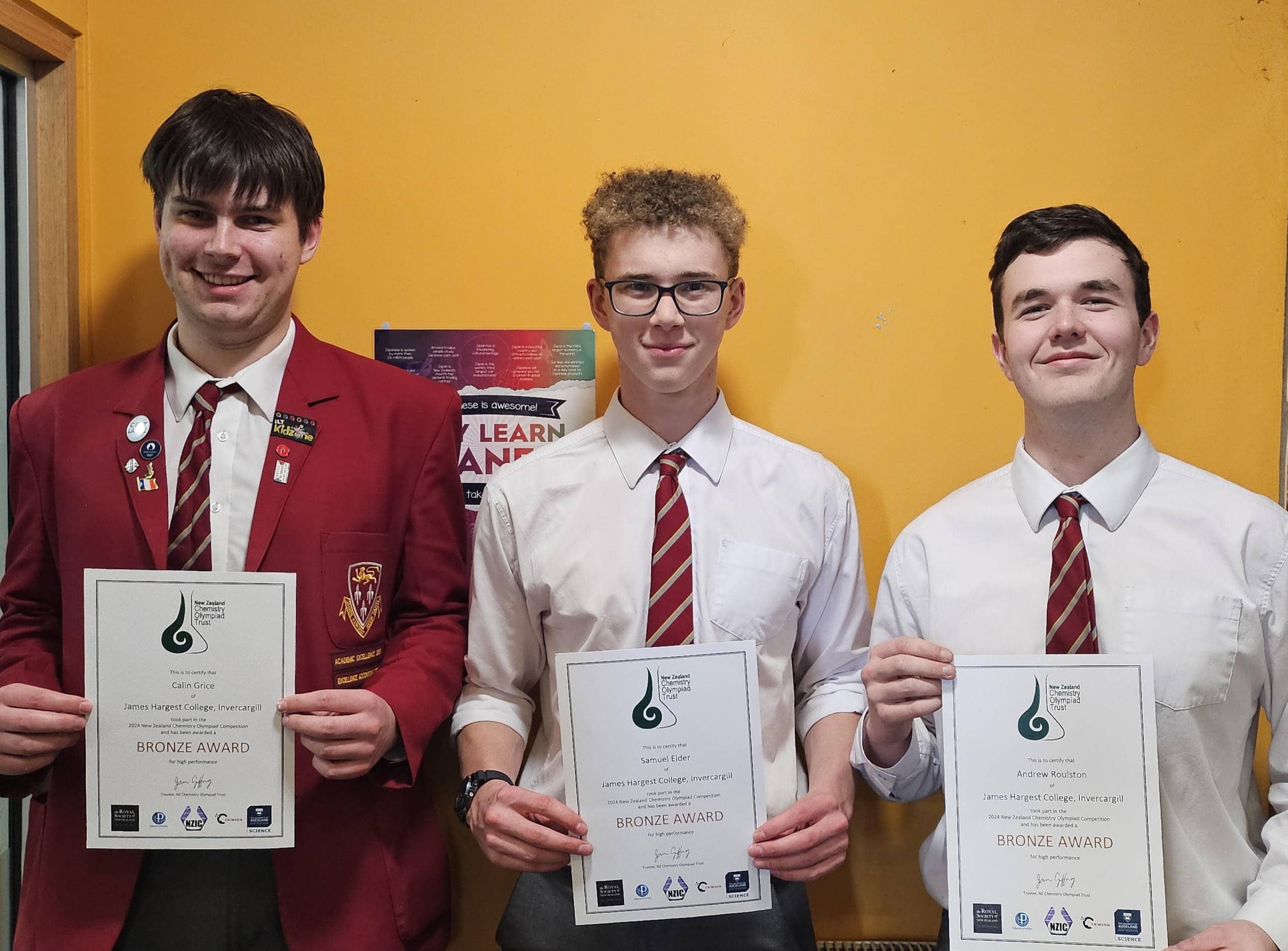 Year 12 Students Excel in Chemistry Olympiad - James Hargest College